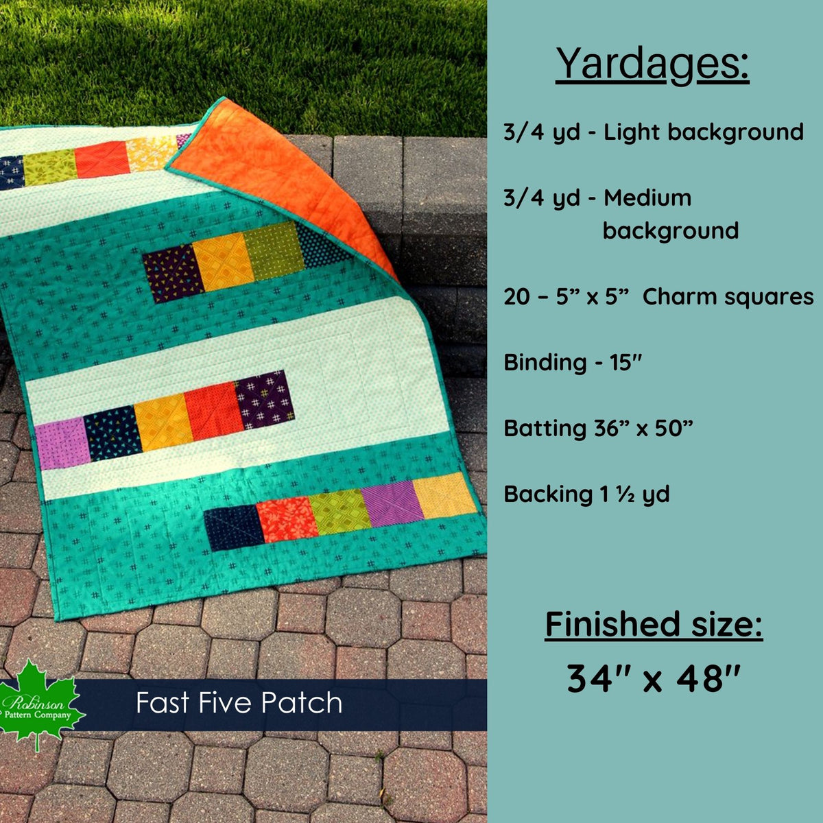 Fast Five Patch Pattern - Digital Download – Robinson Pattern Company