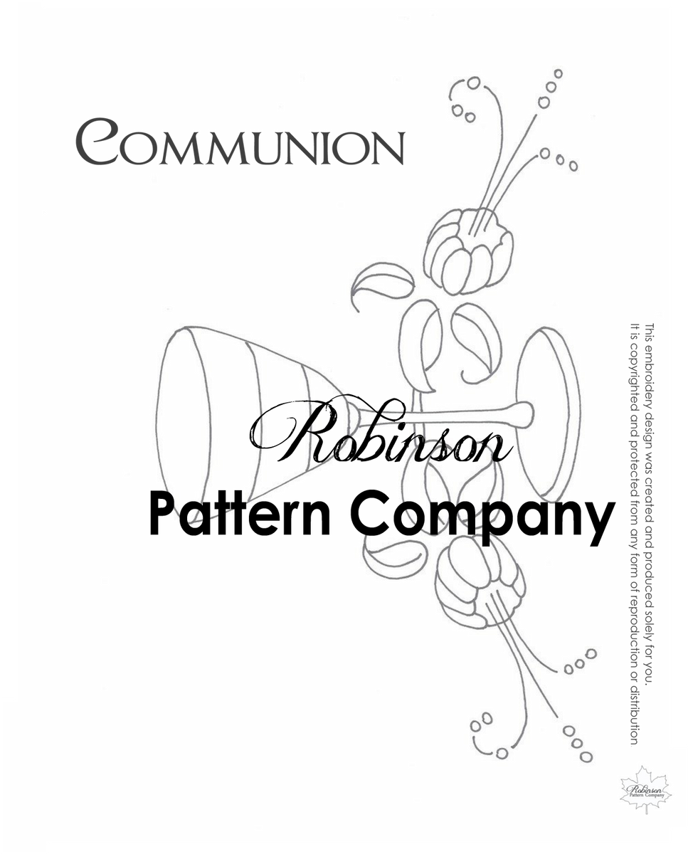 Communion Tea Towel Hand Embroidery pattern – Robinson Pattern Company
