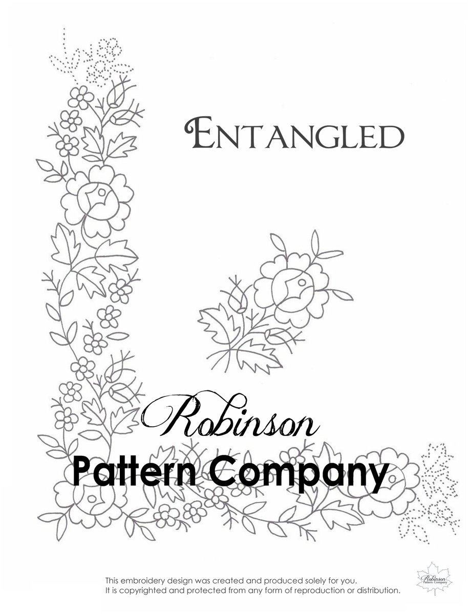 Entangled Hand Embroidery pattern – Robinson Pattern Company