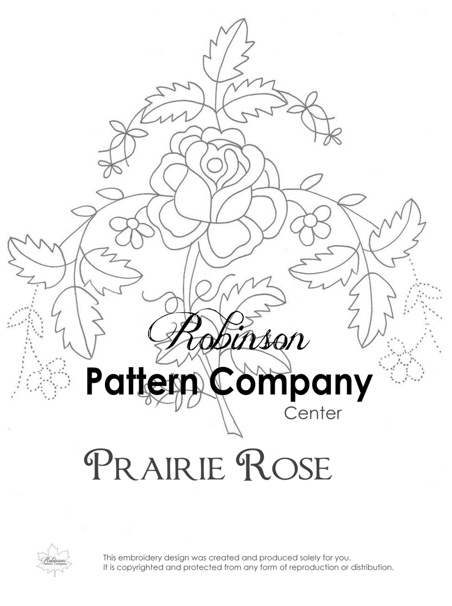 Prairie Rose Hand Embroidery pattern – Robinson Pattern Company