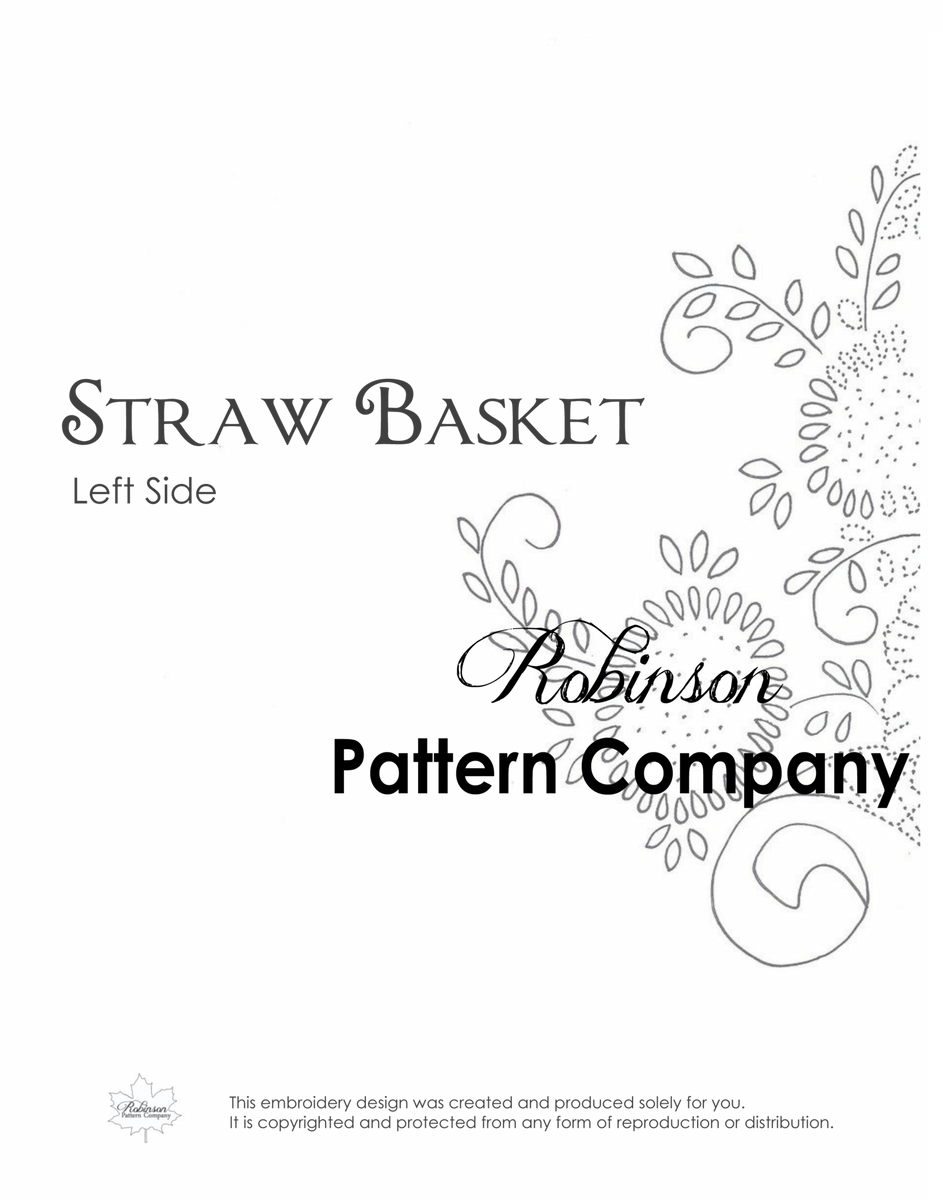 Straw Basket Hand Embroidery pattern – Robinson Pattern Company