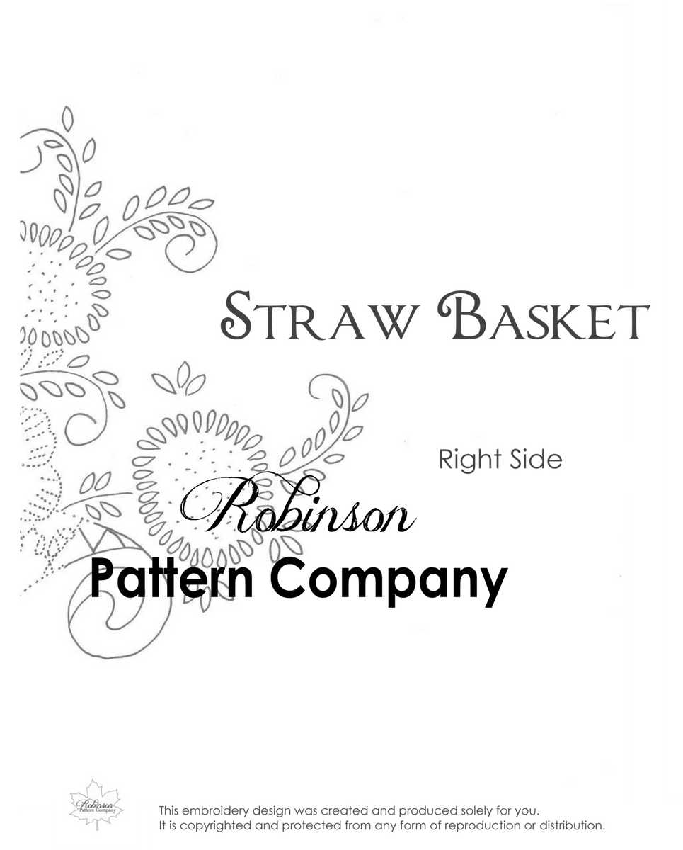 Straw Basket Hand Embroidery pattern – Robinson Pattern Company