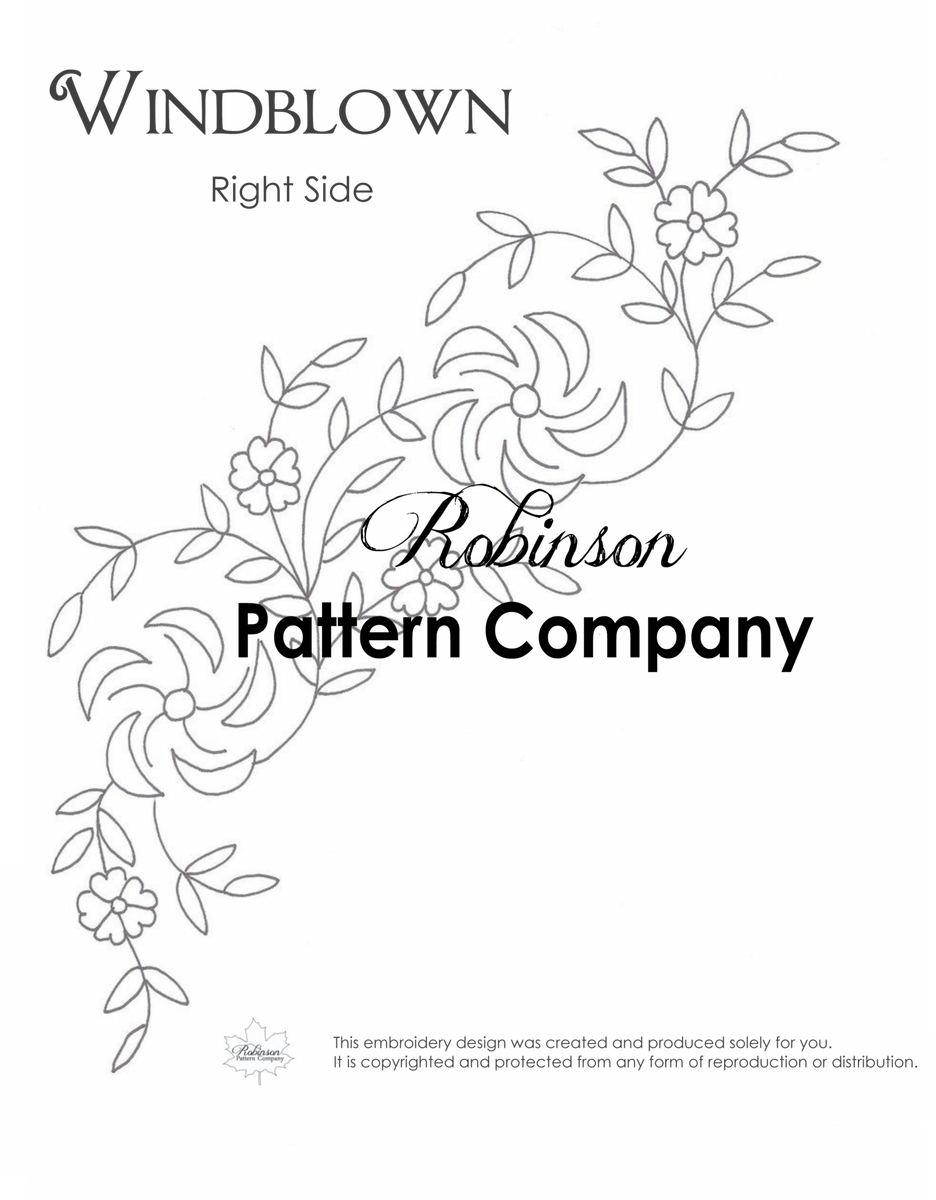 Windblown Hand Embroidery pattern – Robinson Pattern Company